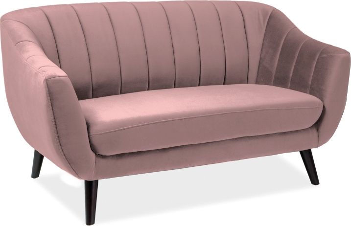 Rollo 2-Sitzer-Sofa - Rosa Samt - 2-Sitzer Sofas - Trendrum.at