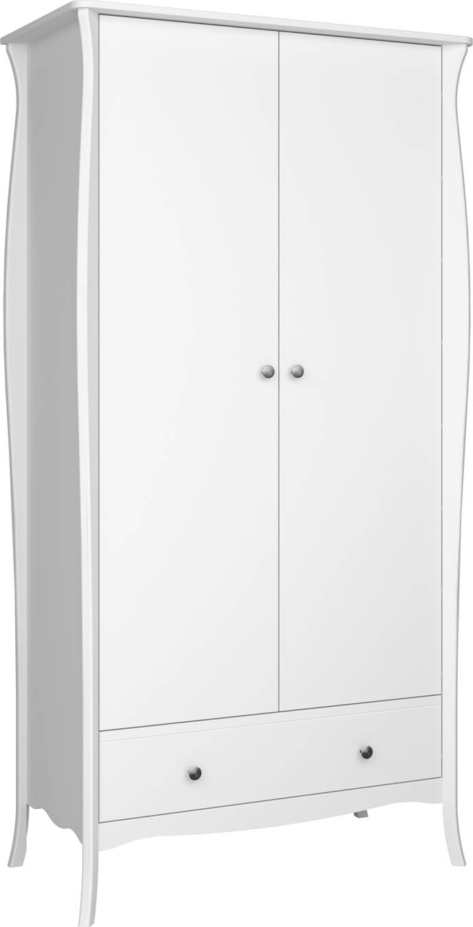 Barock-Kleiderschrank mit 2 Türen - Weiß - Kleiderschränke - Trendrum.at