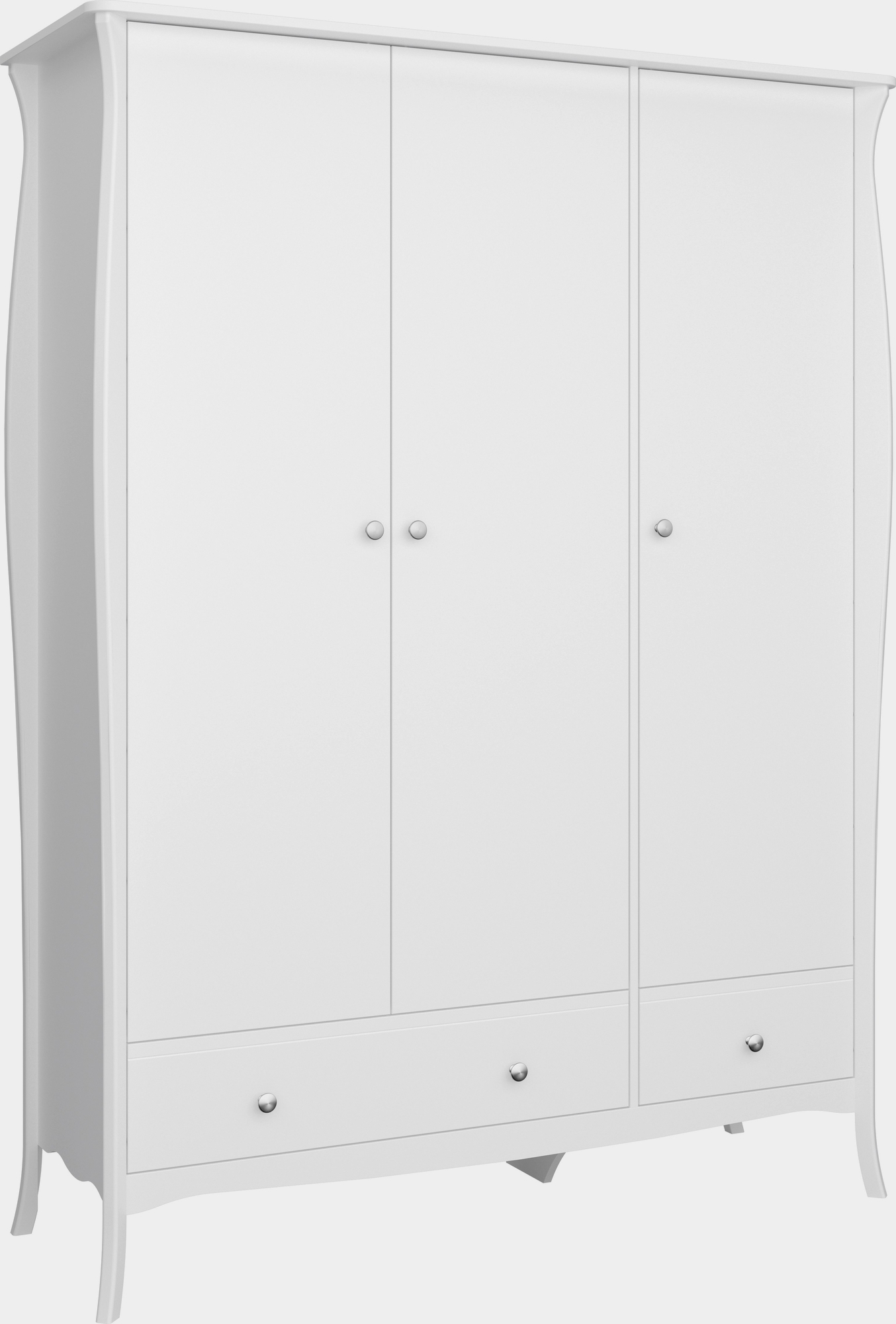 Barock-Kleiderschrank mit 3 Türen - Weiß - Kleiderschränke - Trendrum.at