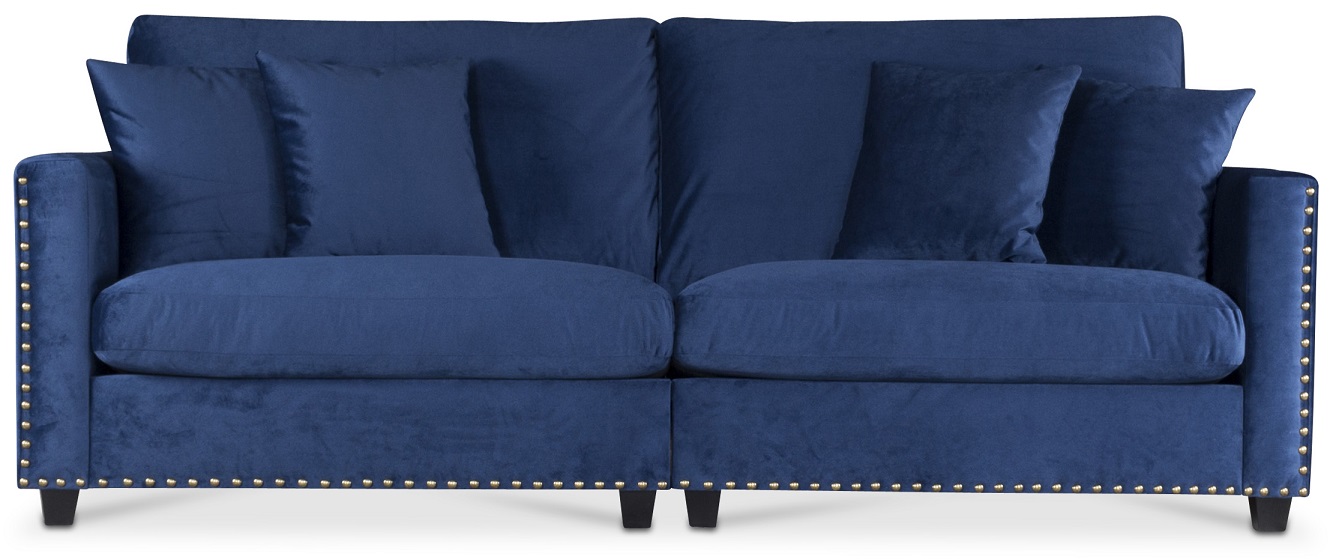 Avenue 4-Sitzer Sofa - Blau (Samt) - Stoffsofas - Trendrum.at