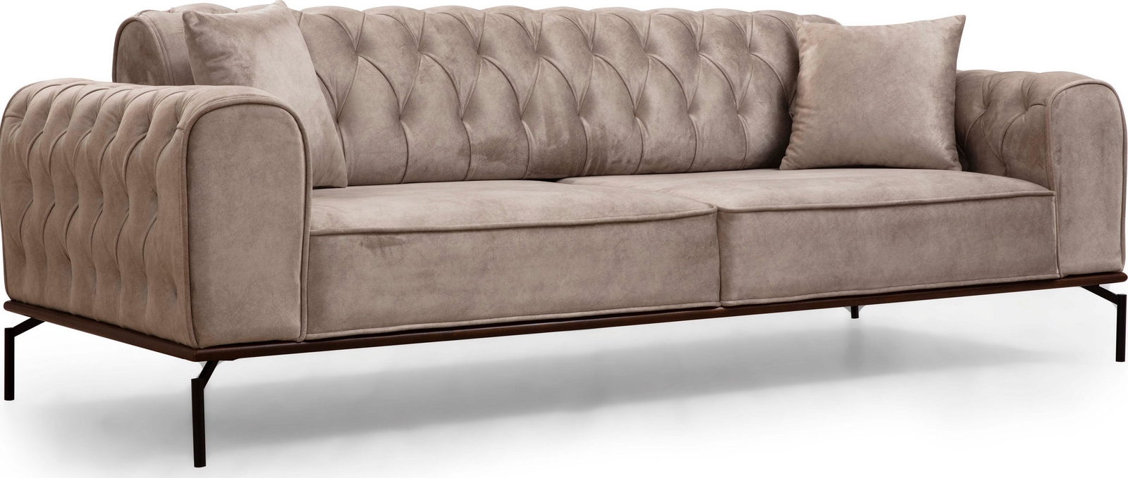 Siesta Capitone 3-Sitzer-Sofa - Creme - 3-Sitzer Sofas - Trendrum.at